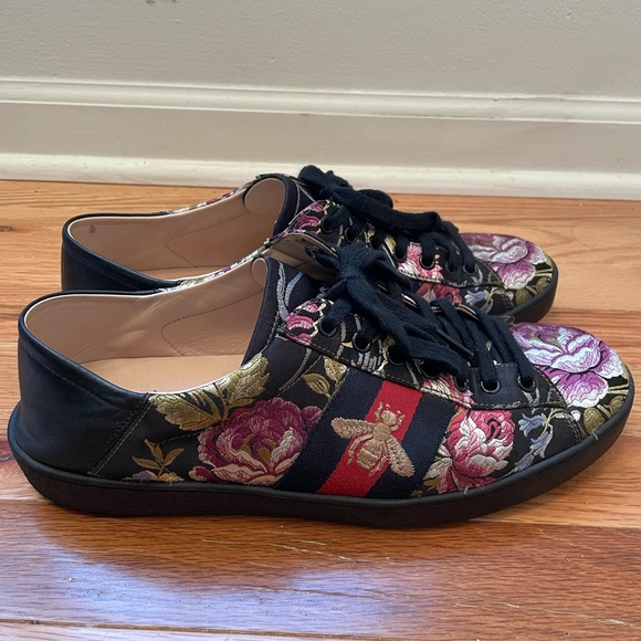 Gucci | Shoes | Gucci Limited Edition Ace Floral Jacquard Sneakers ...